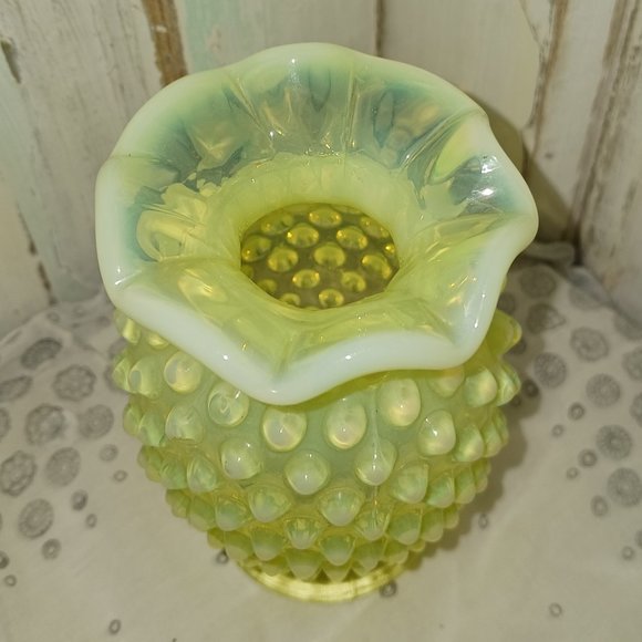 Fenton | Accents | Vintage Fenton Hobnail Topaz Opalescent Uranium ...